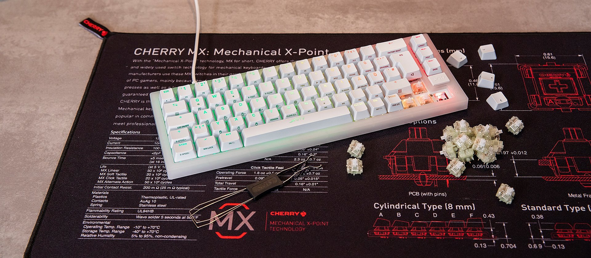 CHERRY MX RGB ERGO CLEAR SWITCH KIT | 23 switches - Cherry