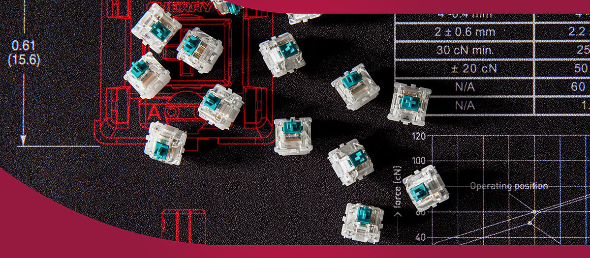 CHERRY MX MULTIPOINT CYAN | Controllable and inductive - Cherry