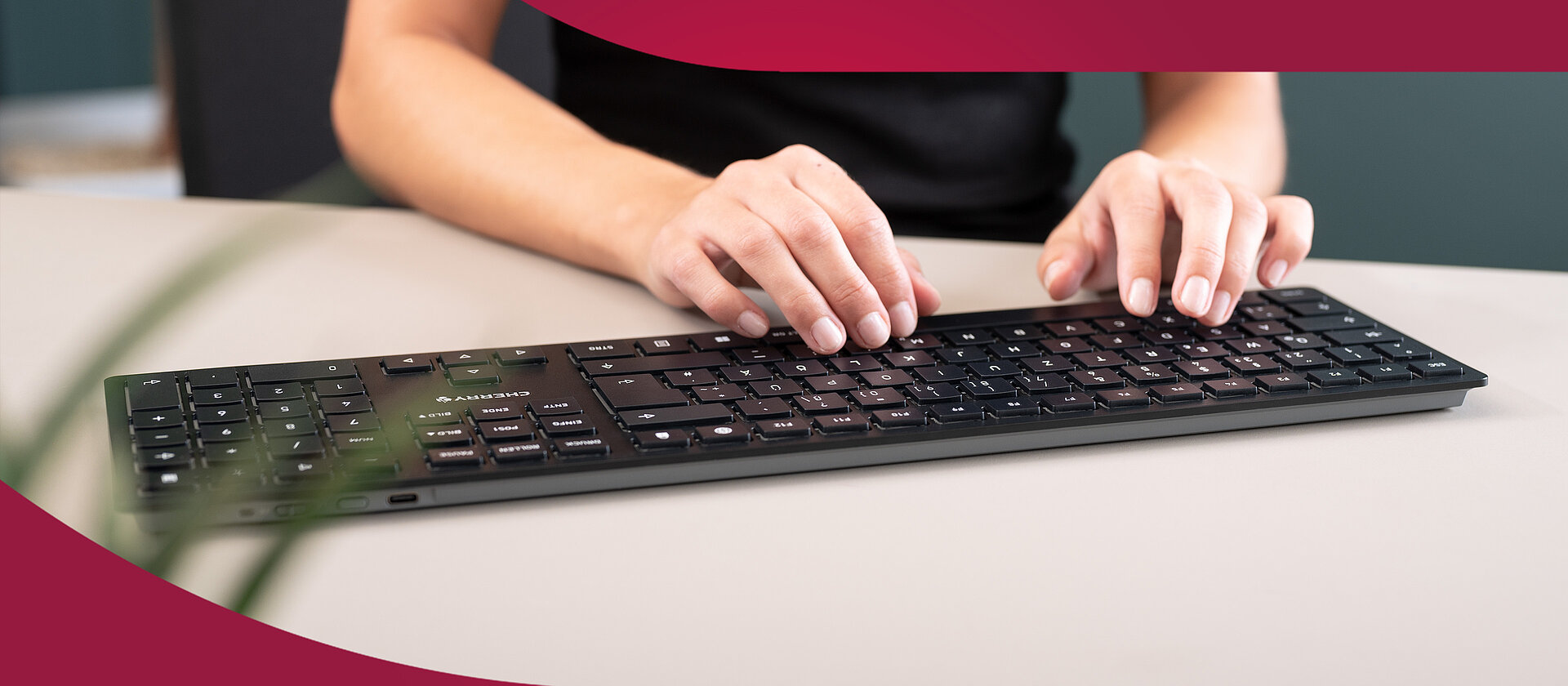 CHERRY KW 9100 SLIM | Wiederaufladbare Design-Tastatur - Cherry