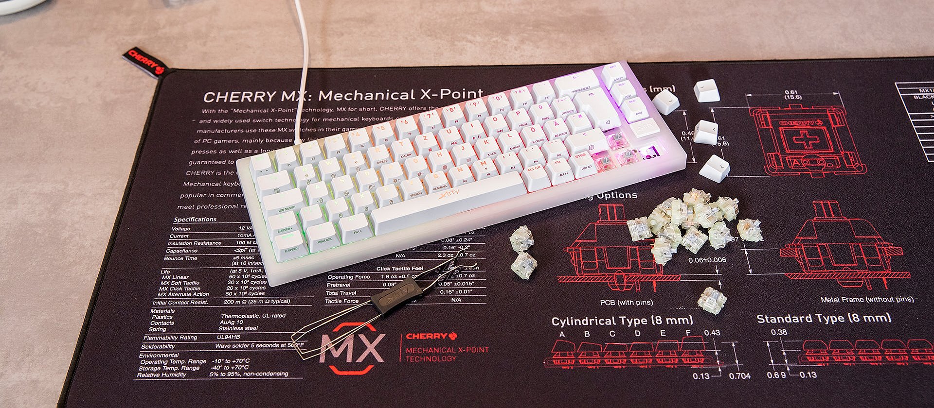 CHERRY MX RGB GREY SWITCH KIT | Box with 23 switches - Cherry