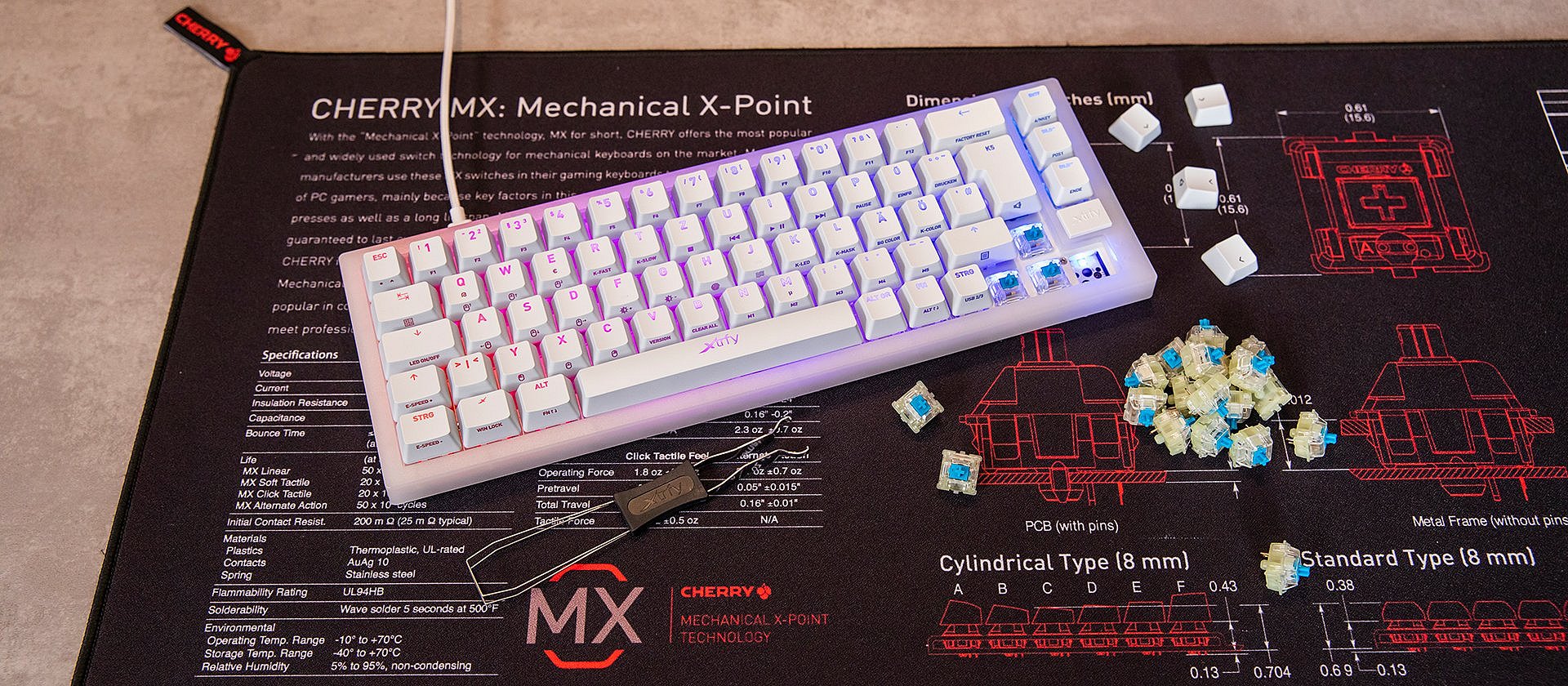 CHERRY MX RGB BLUE SWITCH KIT | Box with 23 switches - Cherry